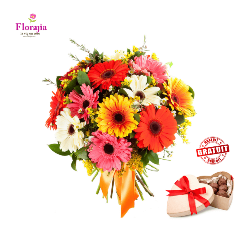 bouquet de rose et des fleurs rouge livraison à domicile au Maroc