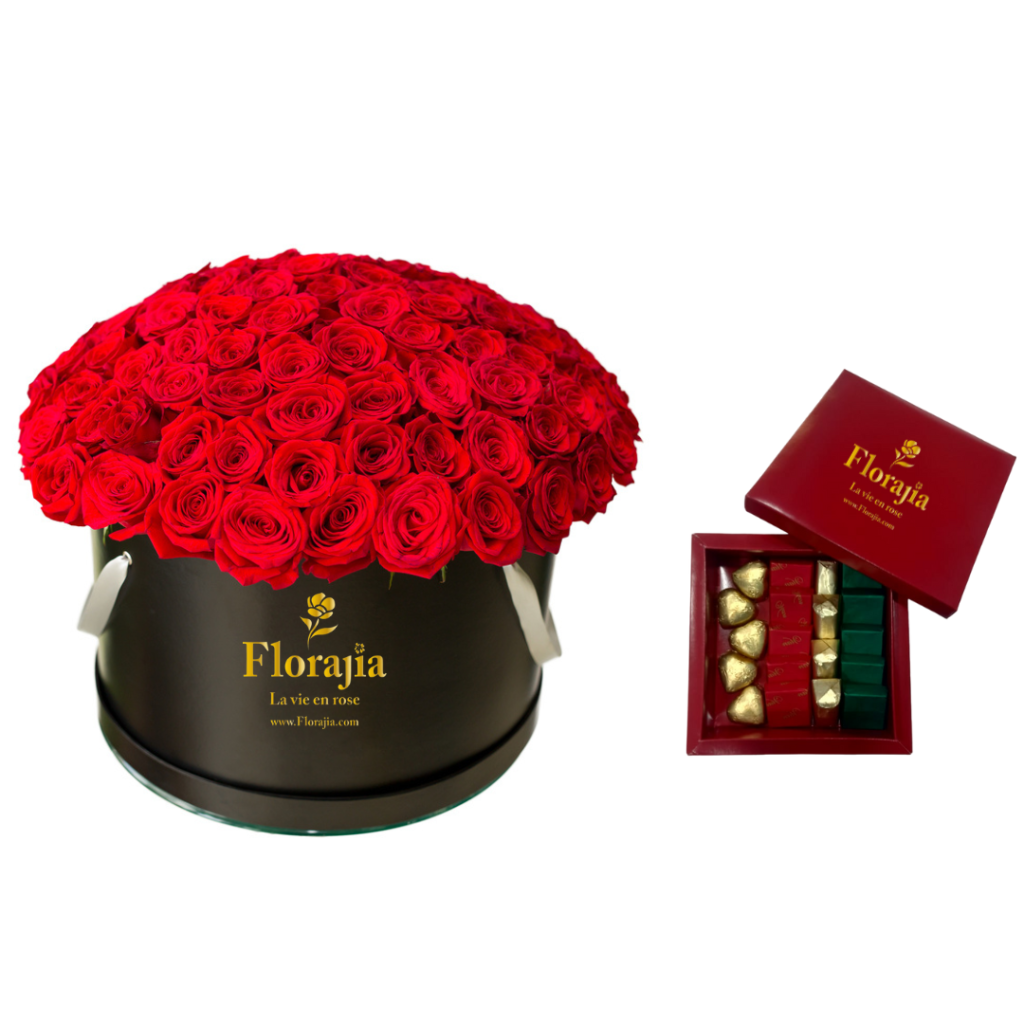 bouquet de rose et des fleurs rouge livraison à domicile au Maroc